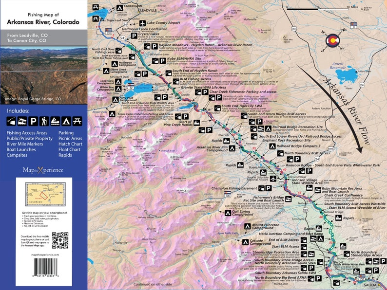 Arkansas River, Colorado Fishing Map - Etsy Arkansas River, Colorado Fishing Map - Etsy
