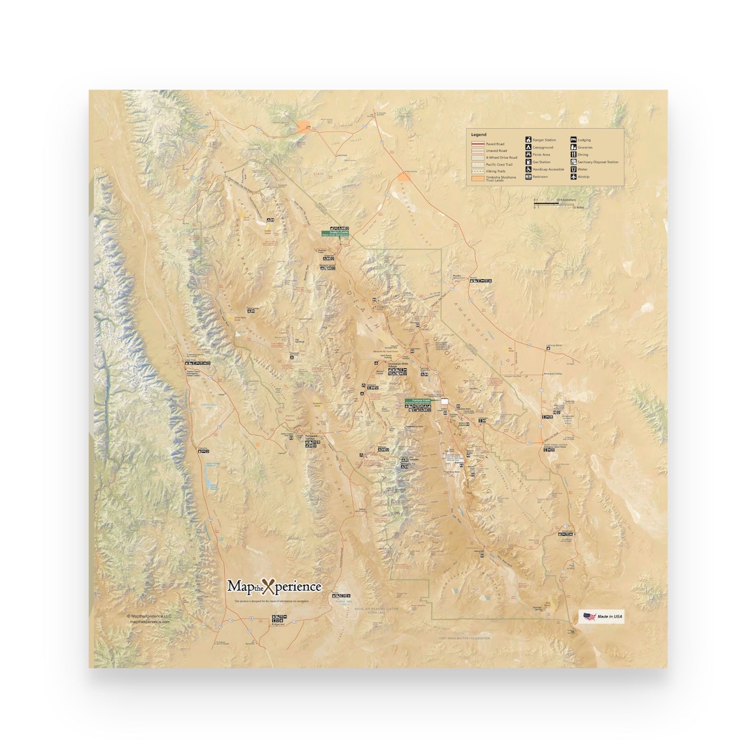 Death Valley National Park Map Poster Free Mobile Map - Etsy