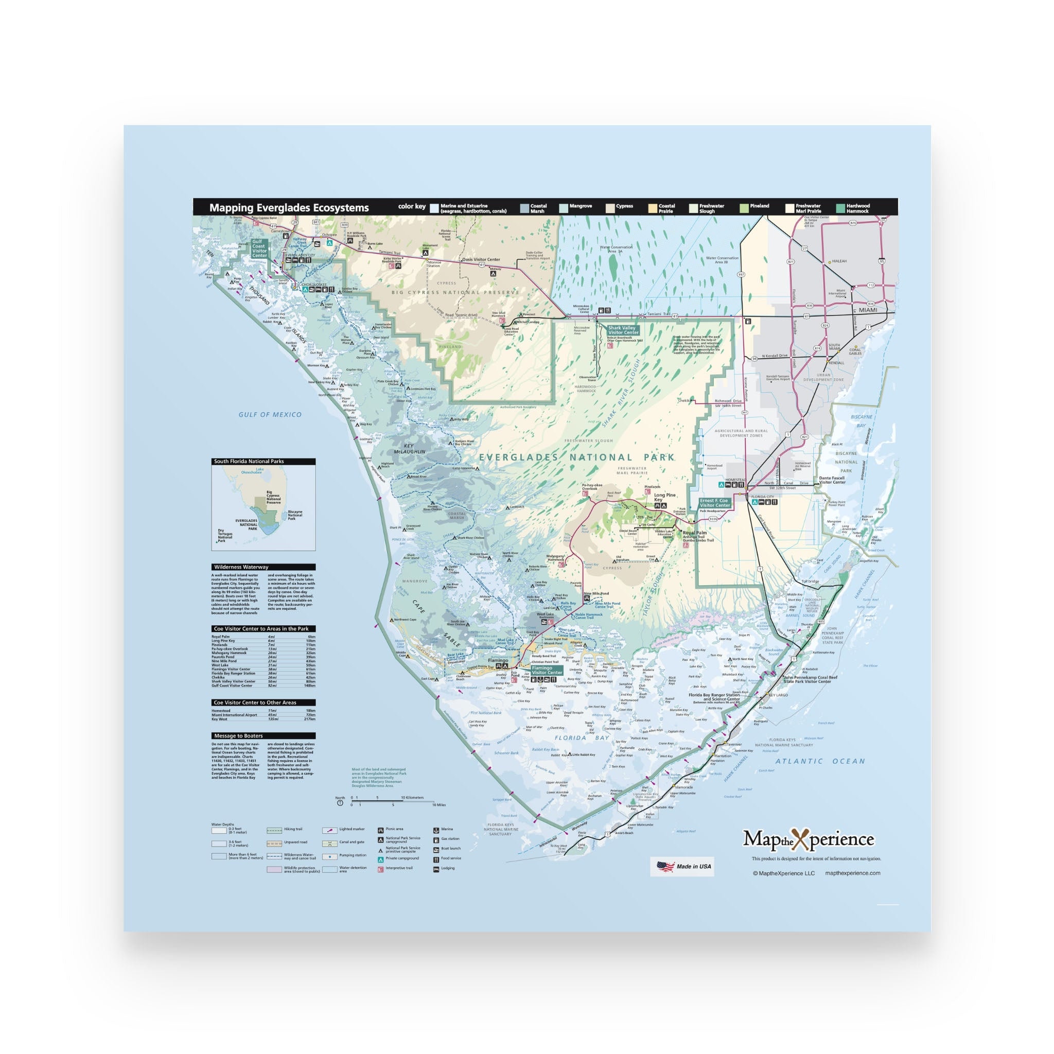 Everglades National Park Map Poster Free Mobile Map - Etsy