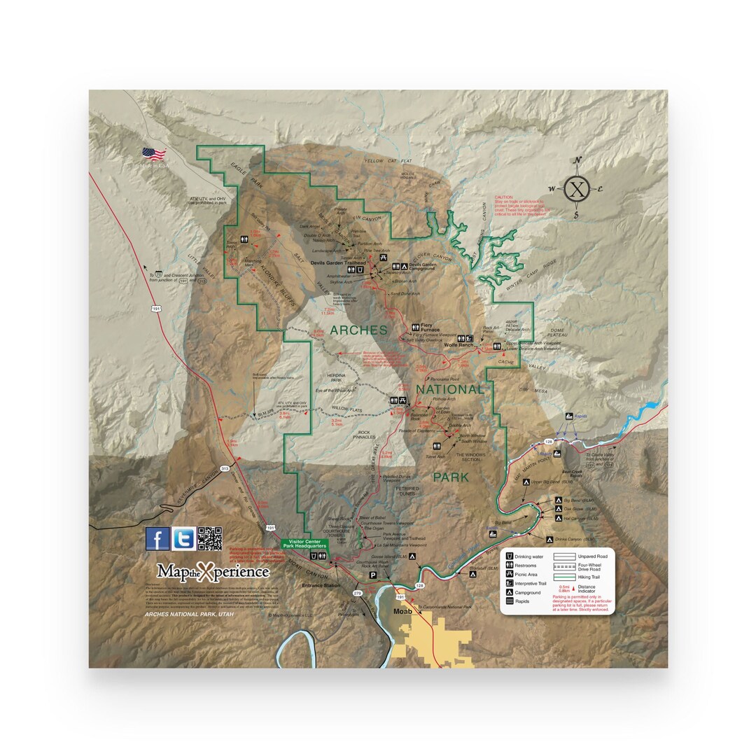 Arches CNHA Map Poster Free Mobile Map - Etsy