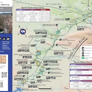 North Platte River, Wyoming Fishing Map - Etsy