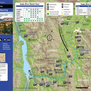 Snake River, Wyoming Pocket Fishing Map - Etsy