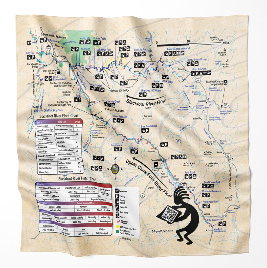 Blackfoot Fork River, Montana Handy Map Microfiber Cloth - Etsy