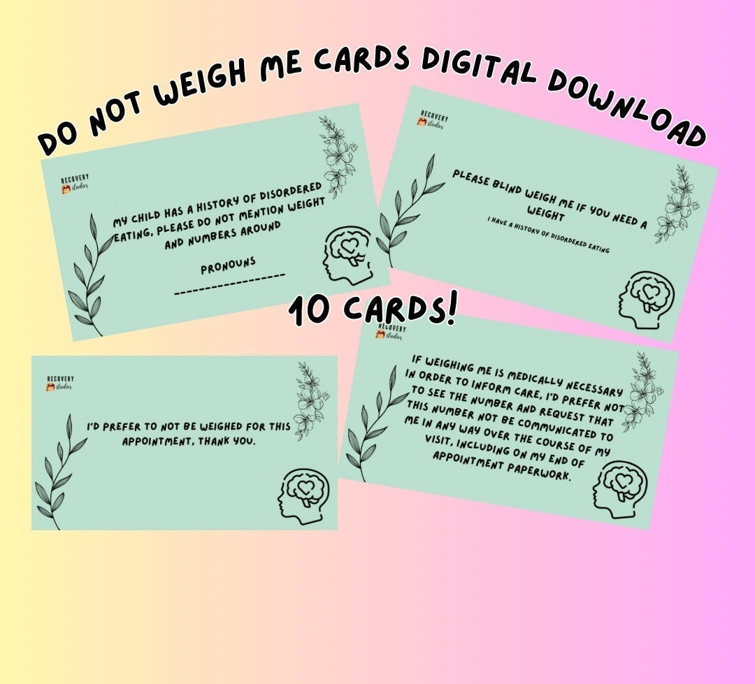 Do Not Weigh Me Cards for Doctors Office Parents Eating - Etsy