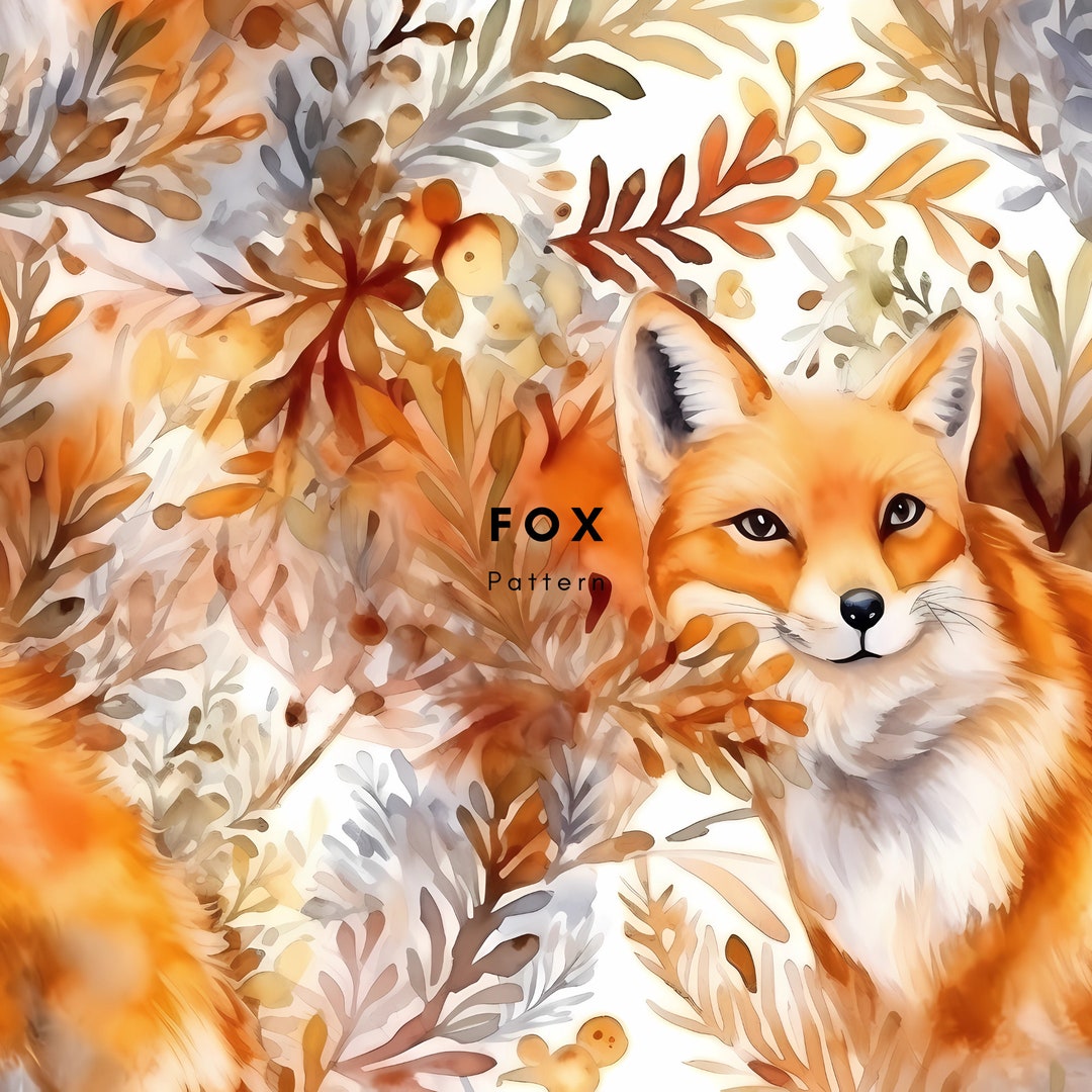 Foxy Delight: Charming Watercolor Seamless Pattern for Quirky Home ...