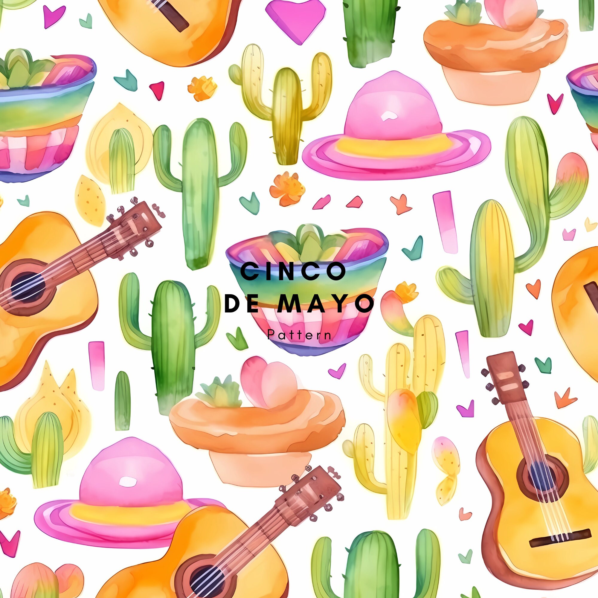 Celebrate Cinco De Mayo in Style: Colorful Watercolor Clipart Pattern ...