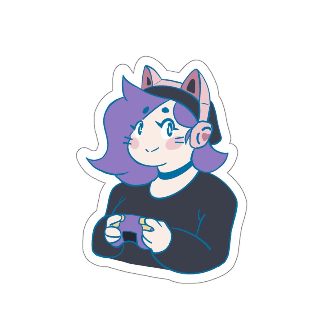 Anime Gamer Girl Vinyl Sticker - Etsy