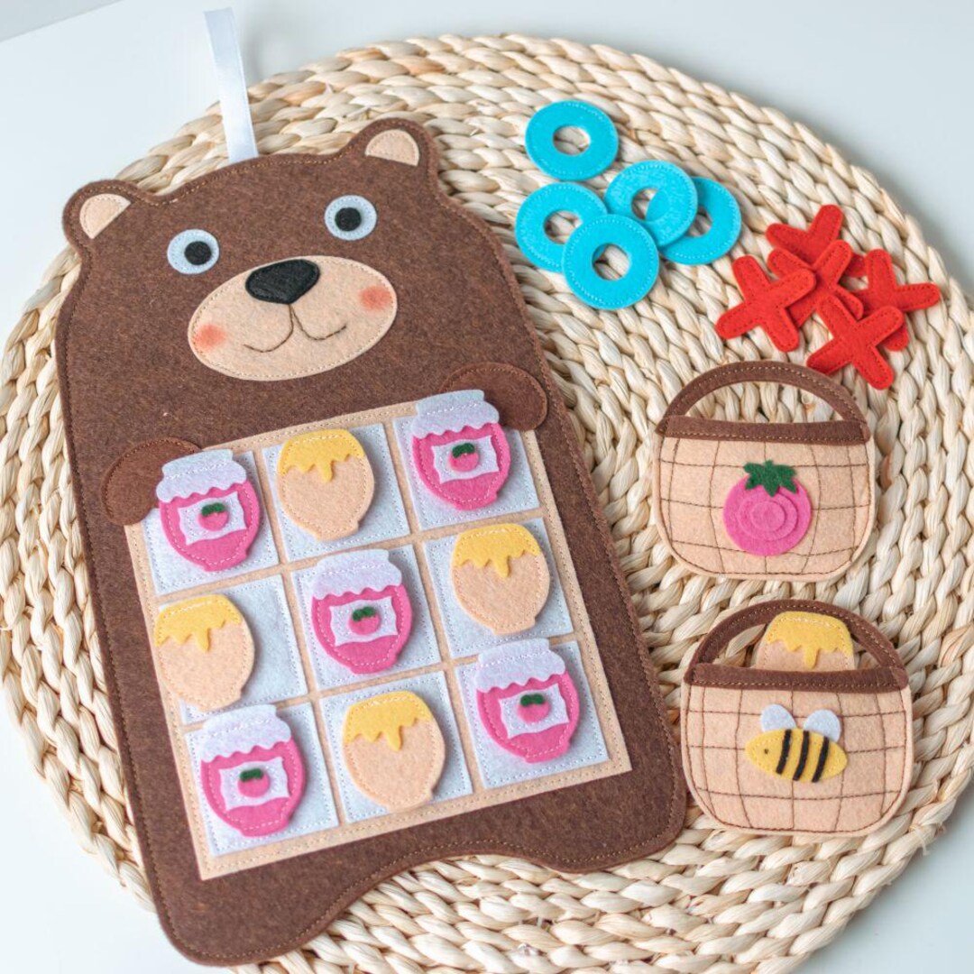 Montessori Tic Tac Toe Game – Felt Travel Toy for Kids – Educational ...