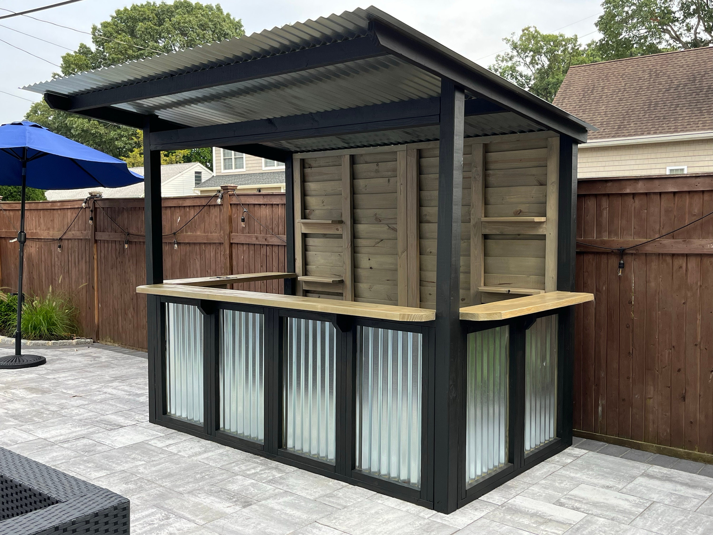 Tin and Wood Outdoor Bar: Patio Poolside Bar - Etsy