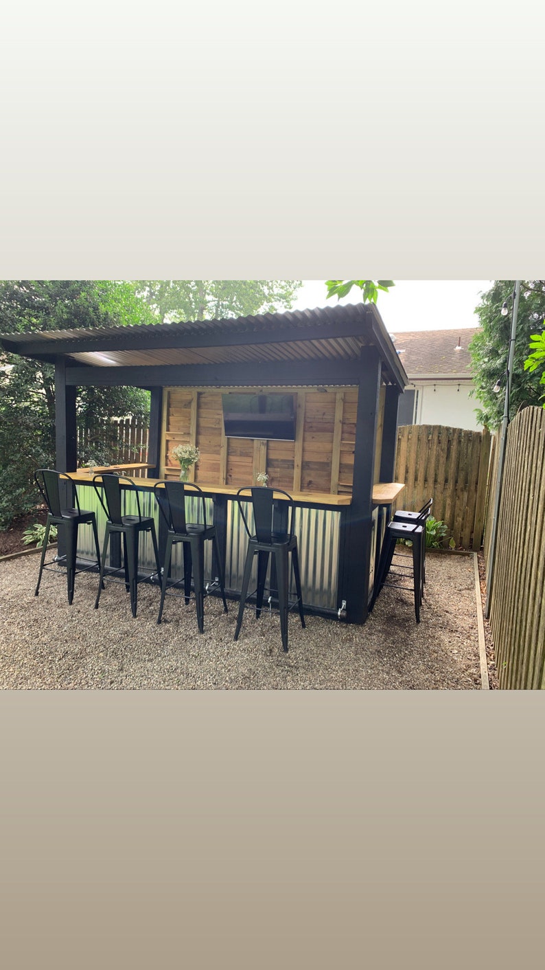 Tin and Wood Outdoor Bar: Patio Poolside Bar - Etsy