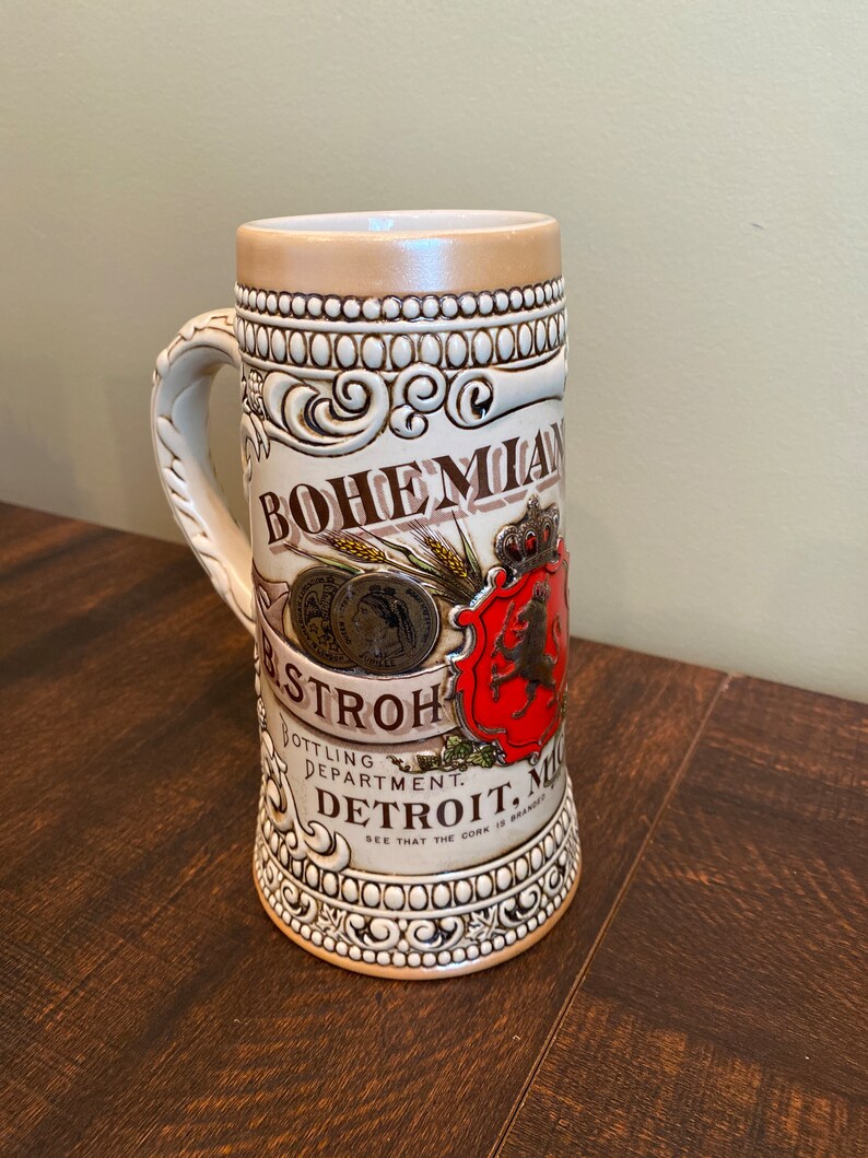 Vintage Bohemian Beer Stein Stroh Brewing Company Heritage IV ...