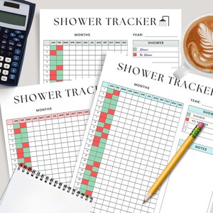 Shower Tracker, Printable Journal Page, Planner Page, Daily Tracker ...