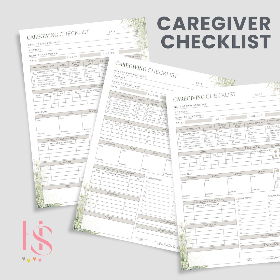 Caregiver Checklist Printable, Caregiving Elderly Care Checklist, Sage ...
