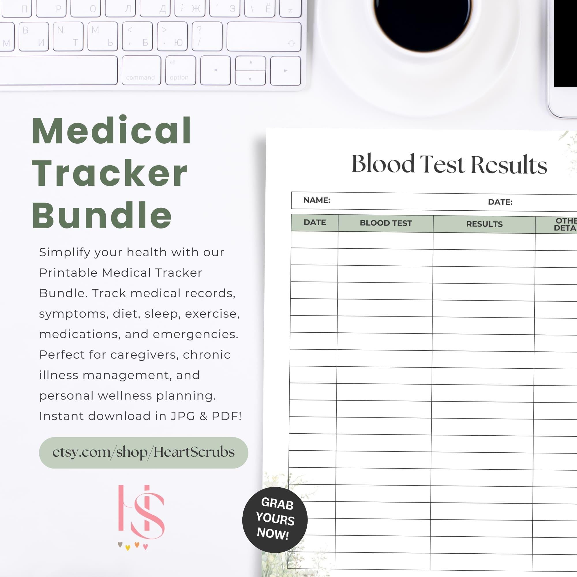 Medical Tracker Bundle, Medical Planner, Printable Sage Green ...