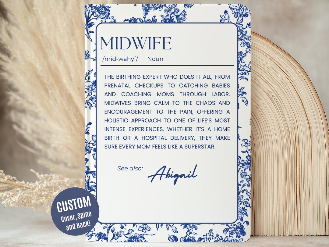 Custom Midwife Definition Journal, Gift for Midwives, Profession ...