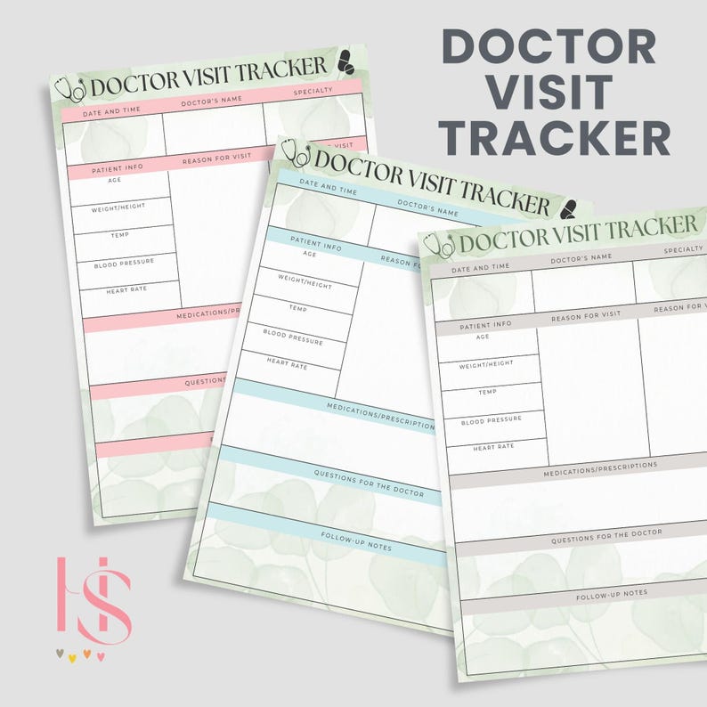 Doctor Visit Tracker, Printable Doctor Visit Planner, Doctor Notes Sage ...