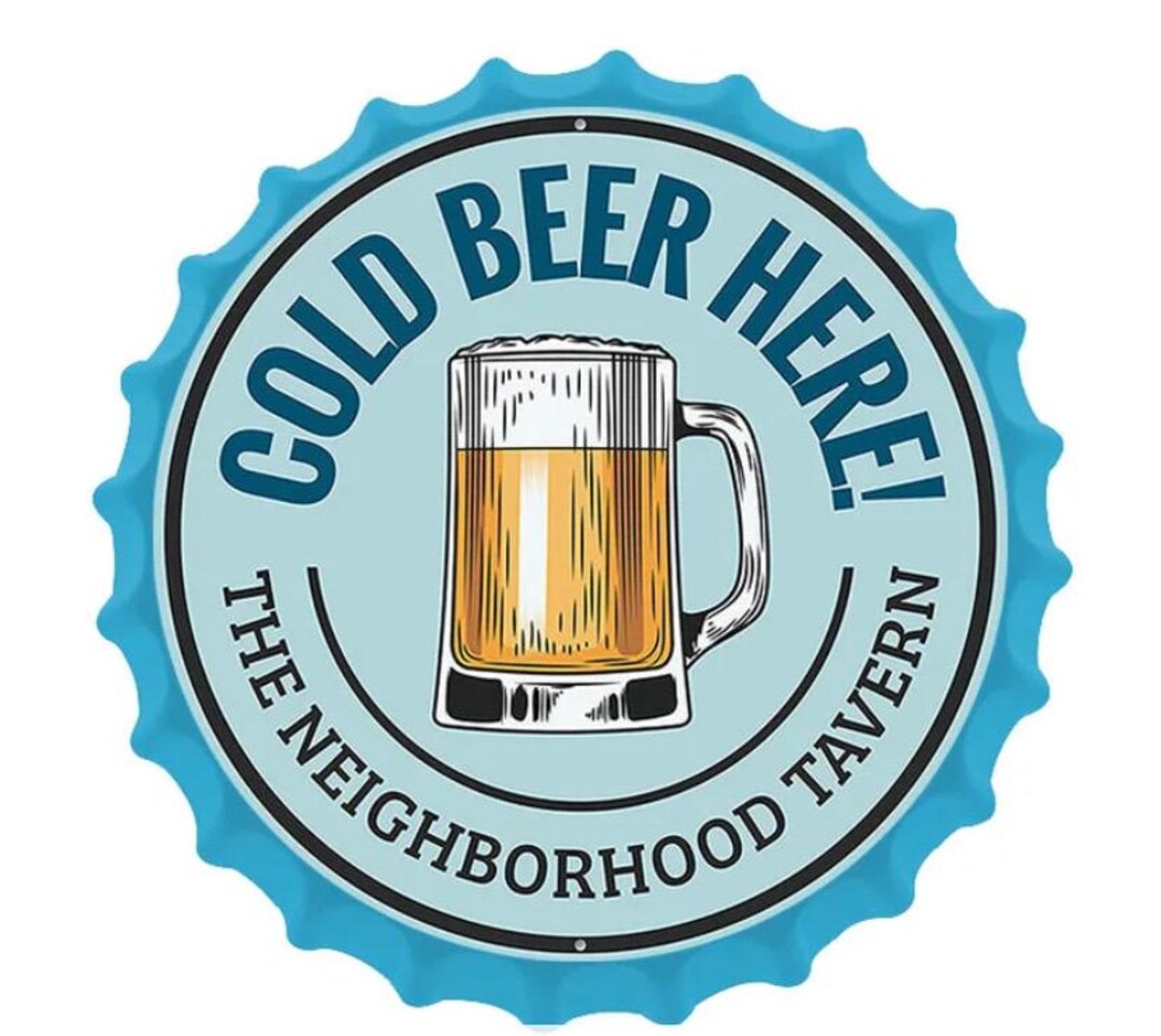 Cole Beer Here - Bottle Cap Style- Metal Tin Sign-vintage Metal Wall ...