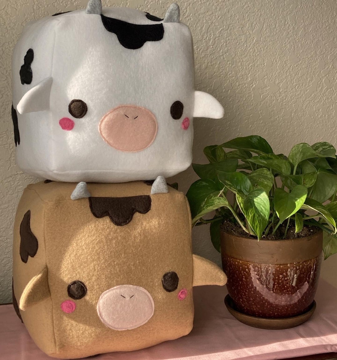 COW CUBED PLUSH Cute Gifts Kawaii Plushies Cute Plushie Stuffed Animal ...