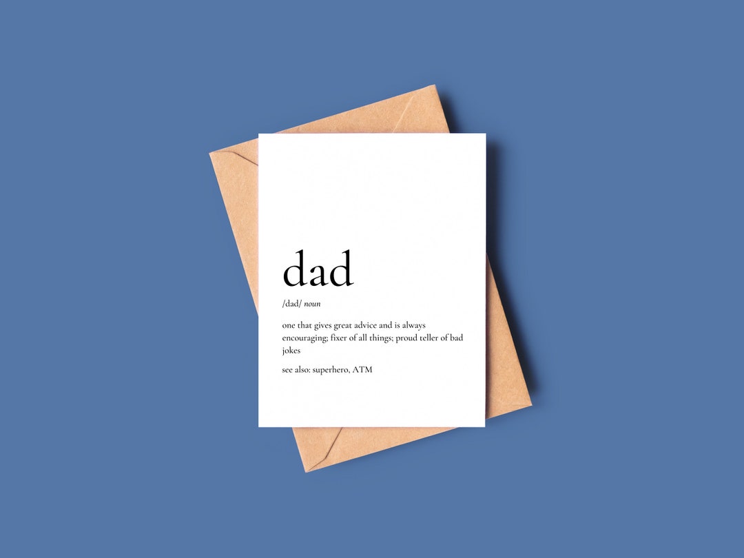 Dad Definition Card, Birthday Card for Dad, Father's Day Cards, Gift ...