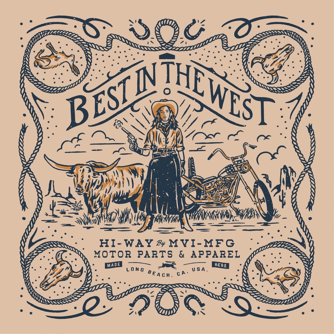 Bandana Cotton Best in the West Graphic Design - Etsy