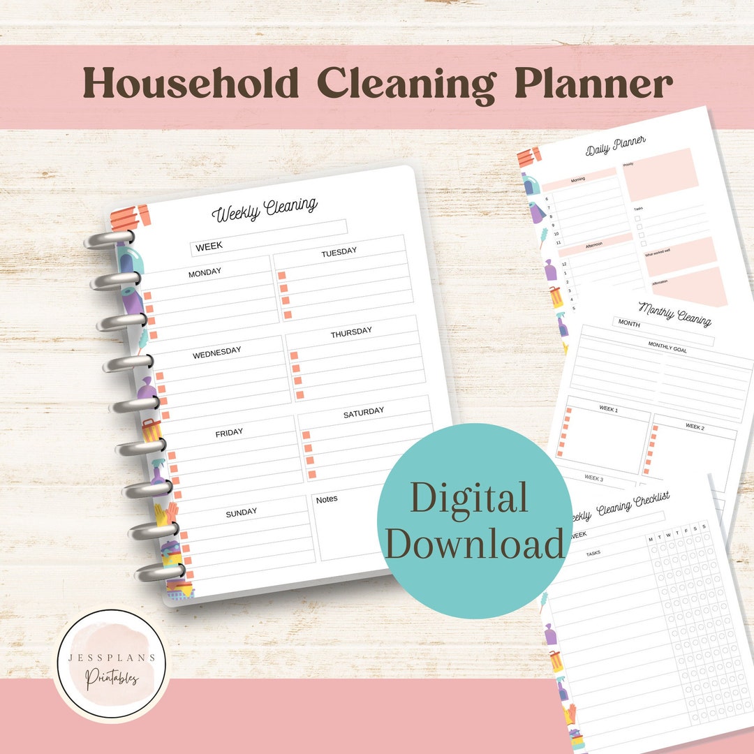Household Cleaning Planner Bundle | Planner Inserts | PDF Printable ...