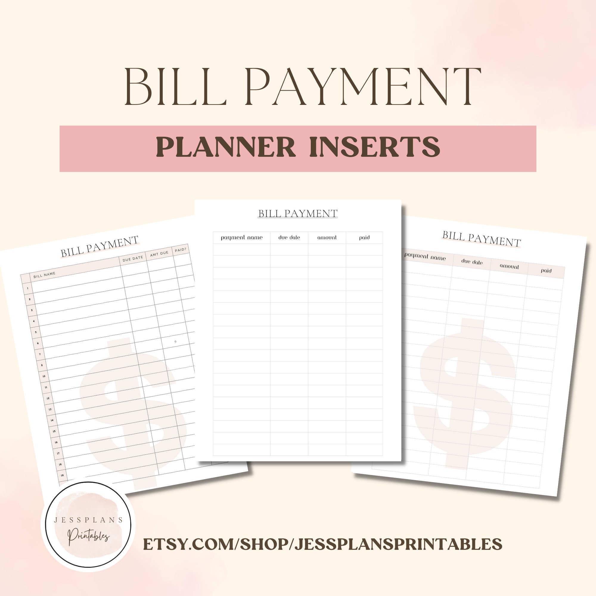 Monthly Bill Tracker Printable | Bill Planner | Bill Pay Checklist ...