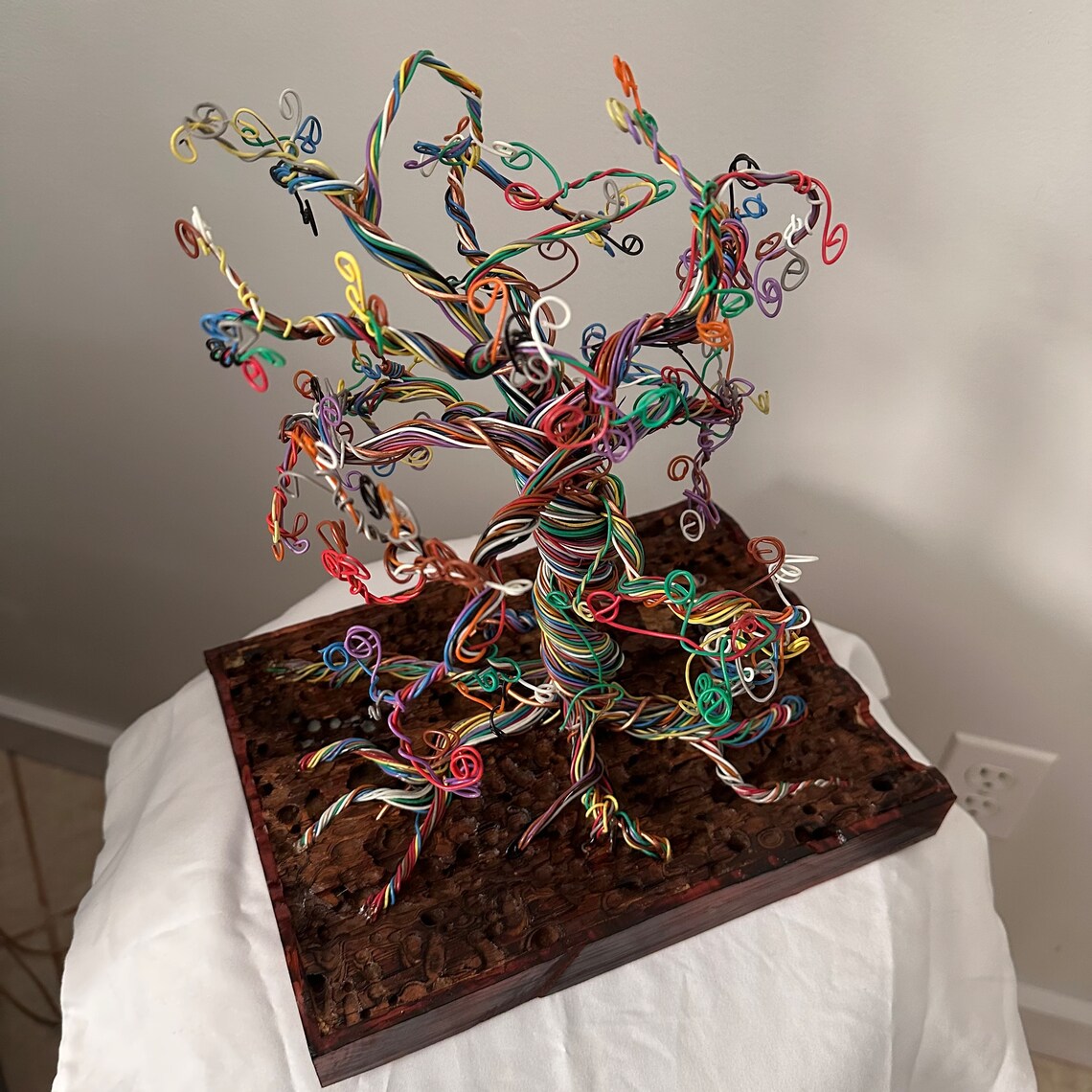 One of a Kind/wire Art on Cypress Base - Etsy