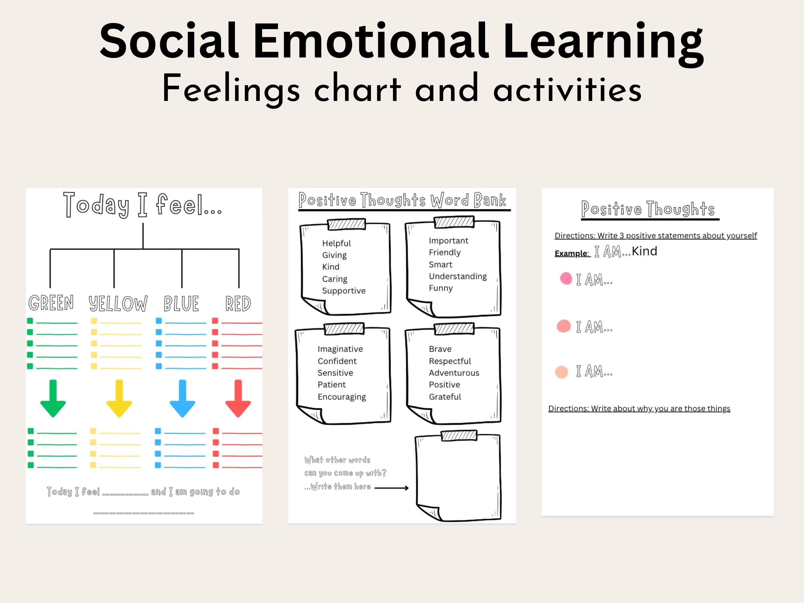 Social Emotional Learning (SEL) - Today I Feel Worksheets and Feeling ...