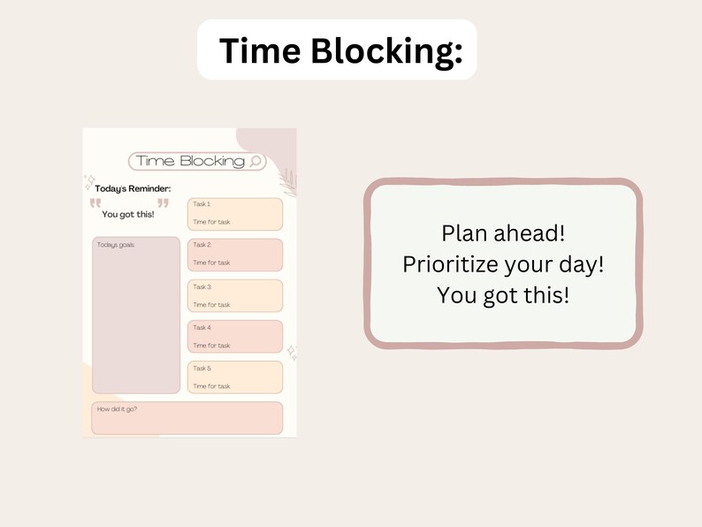 Time Blocking Worksheet Digital Download Printable - Etsy