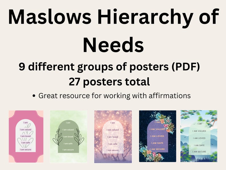 Maslow's Hierarchy of Needs Poster - Visual and Printable Resource ...