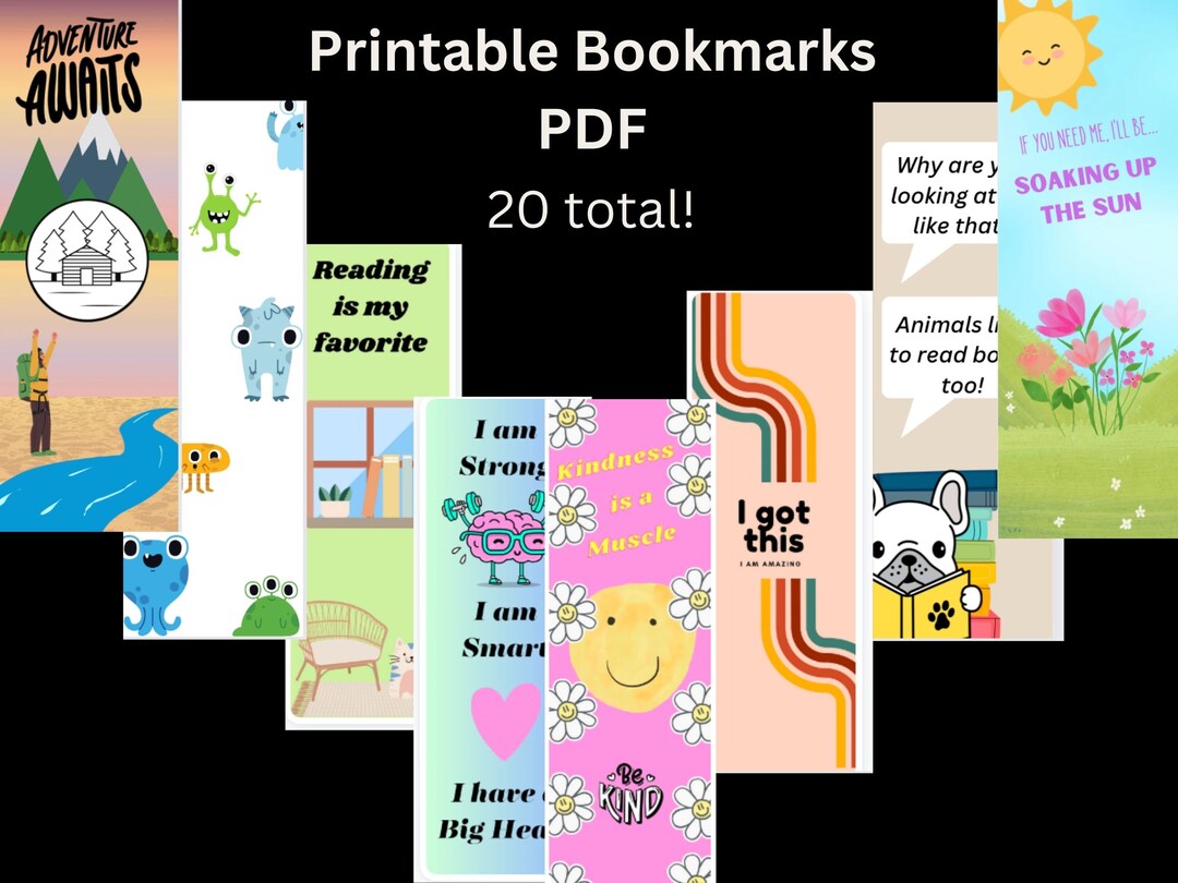 Kids Bookmarks Printable Digital Download - Etsy