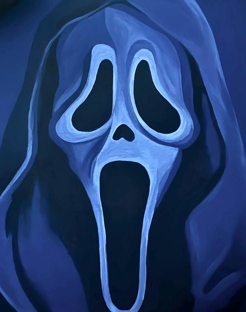 Hand Painted Scream Ghostface Acrylic Painting, Scream Merch, Movie ...