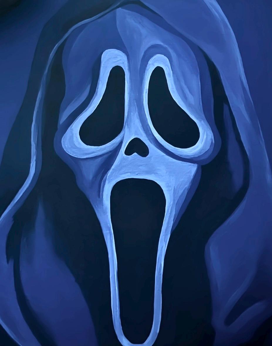 Hand Painted Scream Ghostface Acrylic Painting, Scream Merch, Movie ...