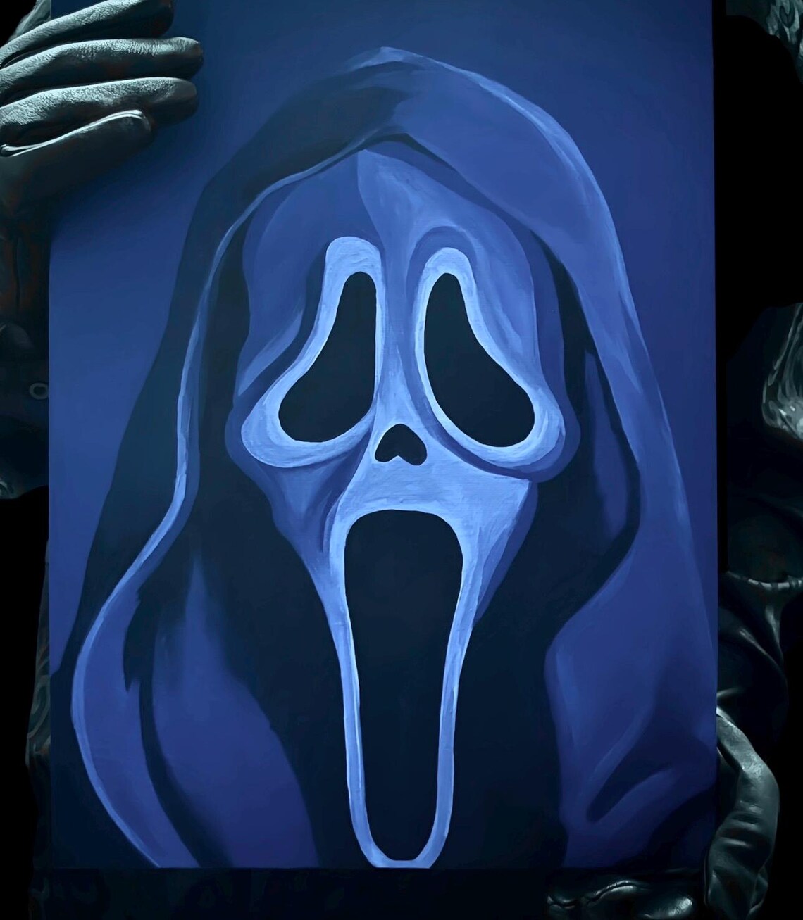 Hand Painted Scream Acrylic Painting, Scream Merch, Movie Poster Art ...