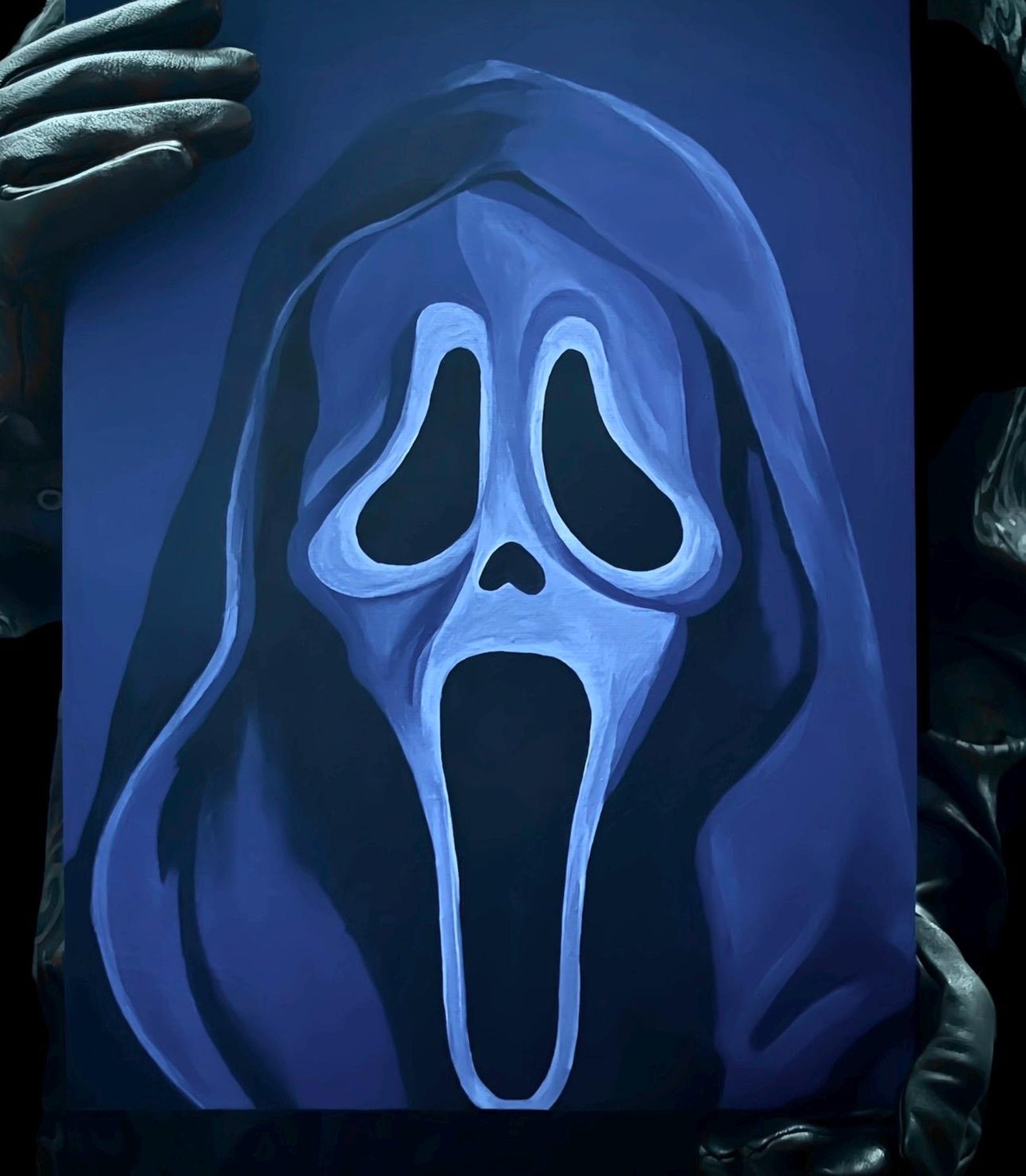 Hand Painted Scream Acrylic Painting, Scream Merch, Movie Poster Art ...