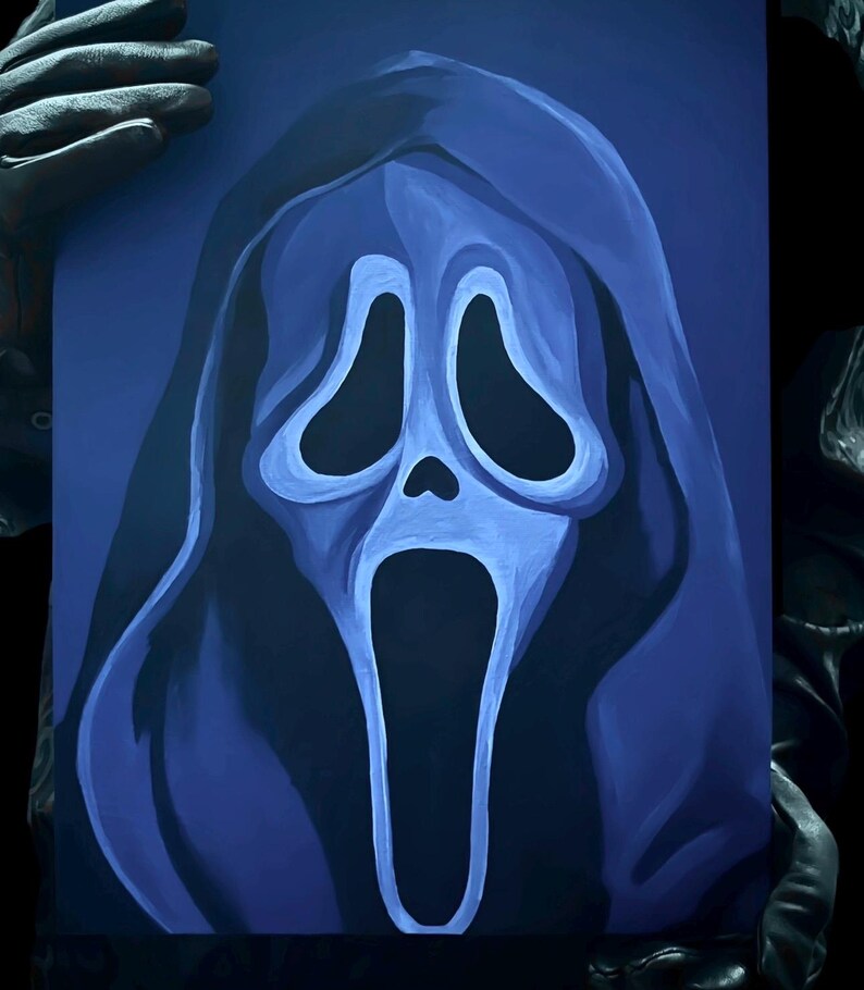 Hand Painted Scream Acrylic Painting, Scream Merch, Movie Poster Art ...