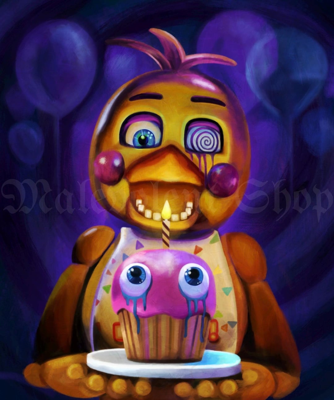 Five Nights at Freddy’s Chica Art Digital Download PNG FNAF Art Print ...