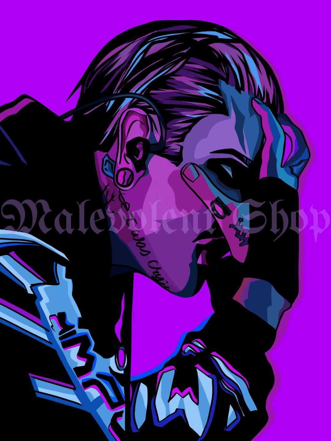 Motionless in White Chris Motionless Comic Style Fan Art Print, MIW ...