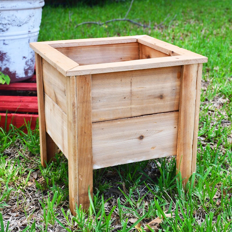 Square Cedar Planter Box - Etsy