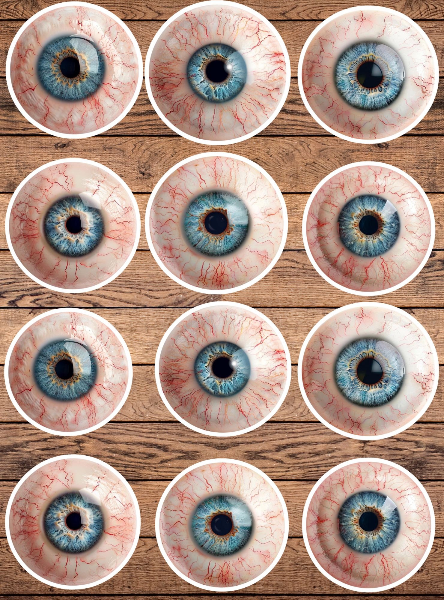 Creepy Eyeball Die Cut Vinyl Sticker Set – for Notebook, Laptop, Water ...