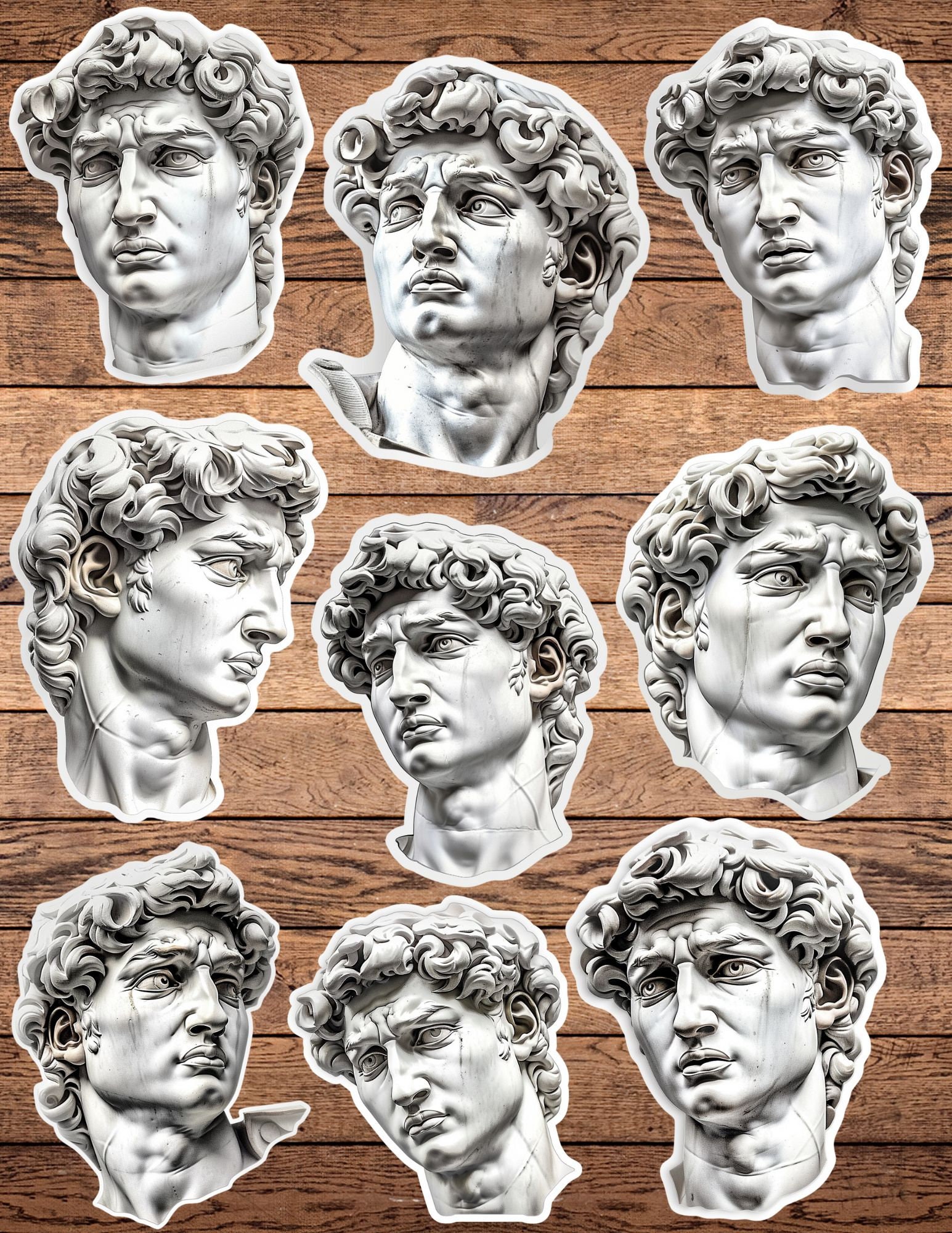 Statue Head Die Cut Vinyl Sticker Set | Funny Sticker | Laptop Sticker ...