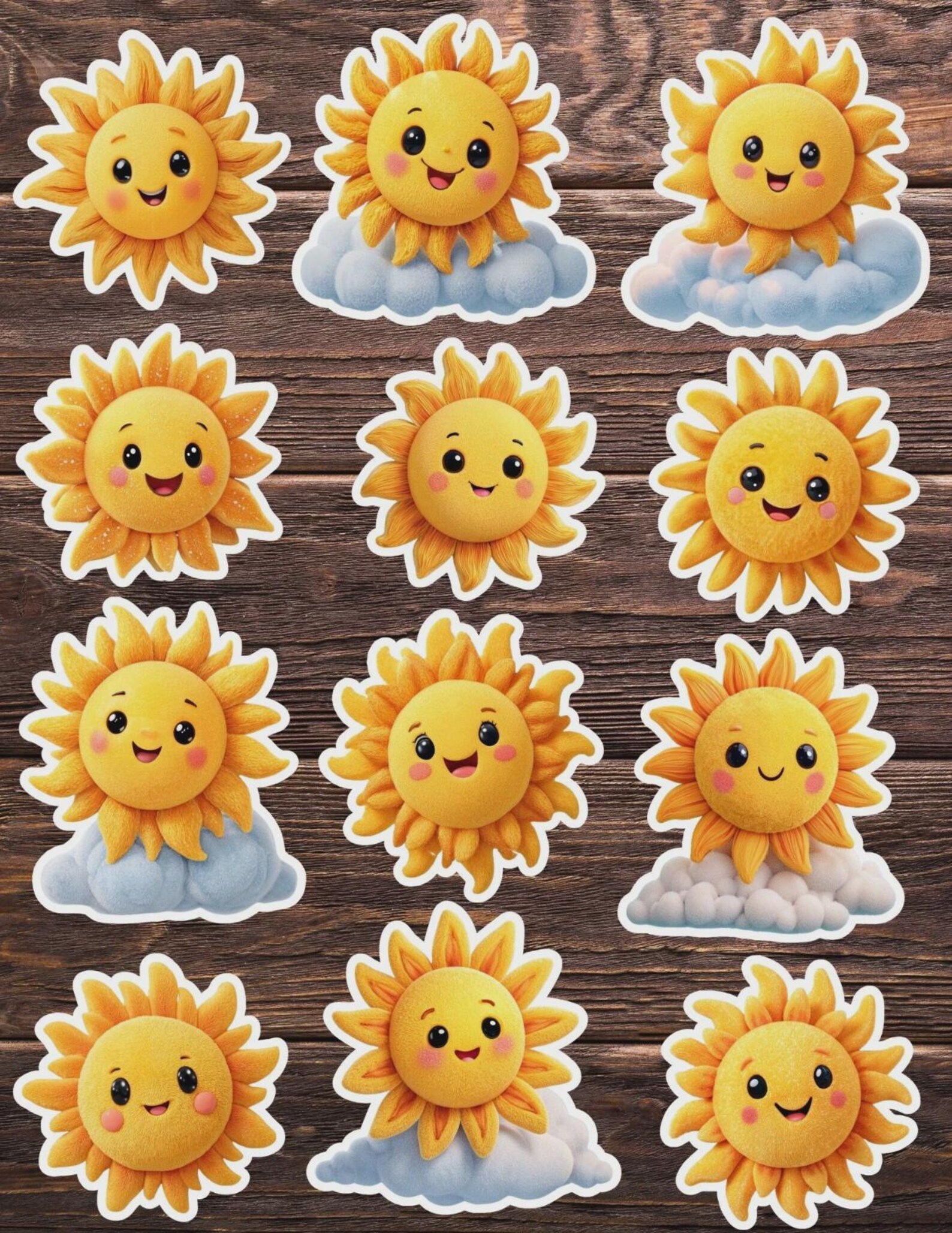 Happy Lil Sun Die Cut Vinyl Sticker Set | Funny Sticker | Laptop ...
