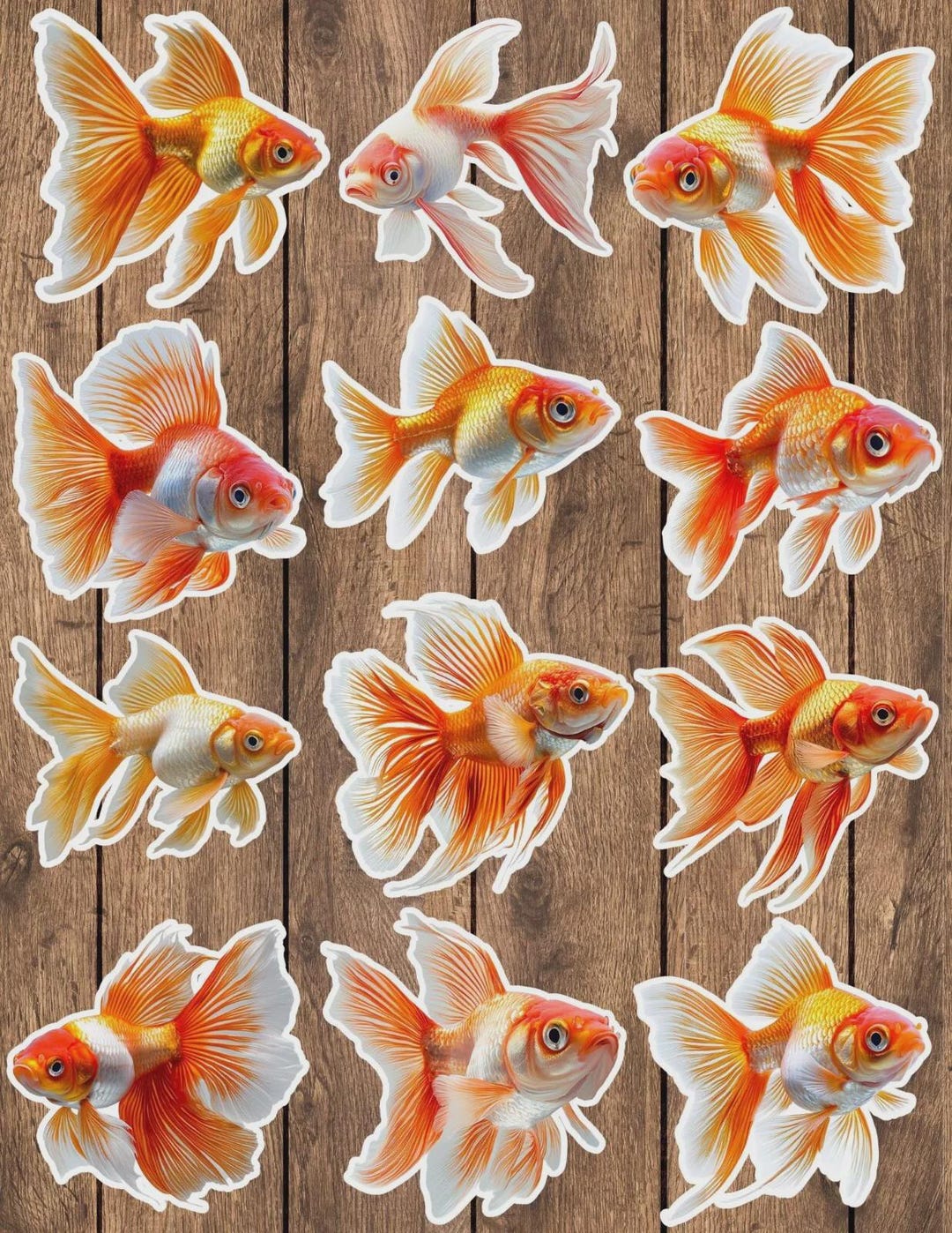 Golden Fish Die Cut Vinyl Sticker Set | Funny Sticker | Laptop Sticker ...