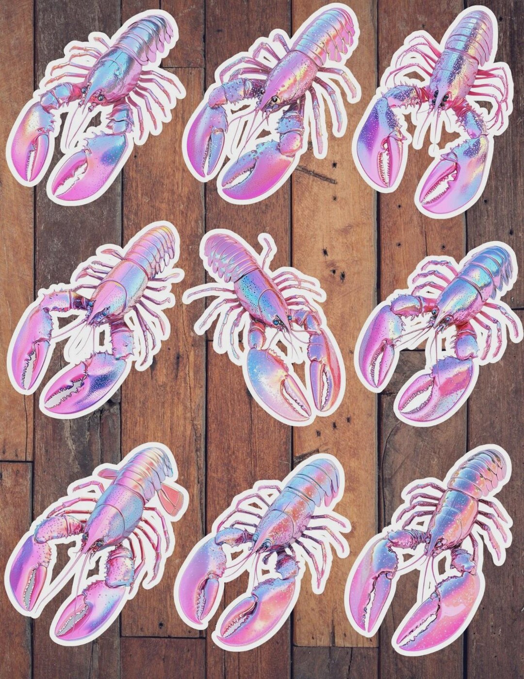 Pretty Pink Lobster Die Cut Vinyl Sticker Set – for Notebook, Laptop ...