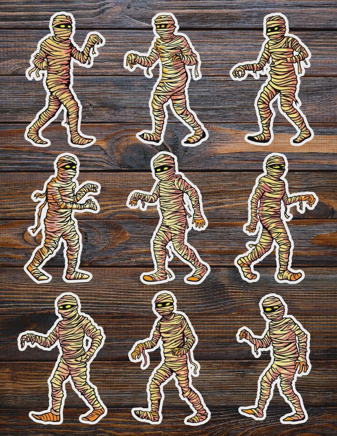 Full Body Mummy Vinyl Die Cut Sticker Set Sticker Laptop Sticker Water ...