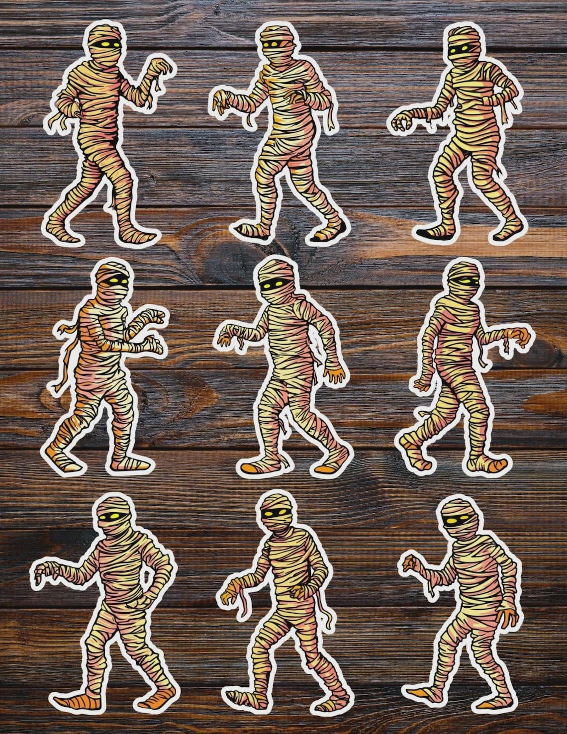 Full Body Mummy Vinyl Die Cut Sticker Set Sticker Laptop Sticker Water ...