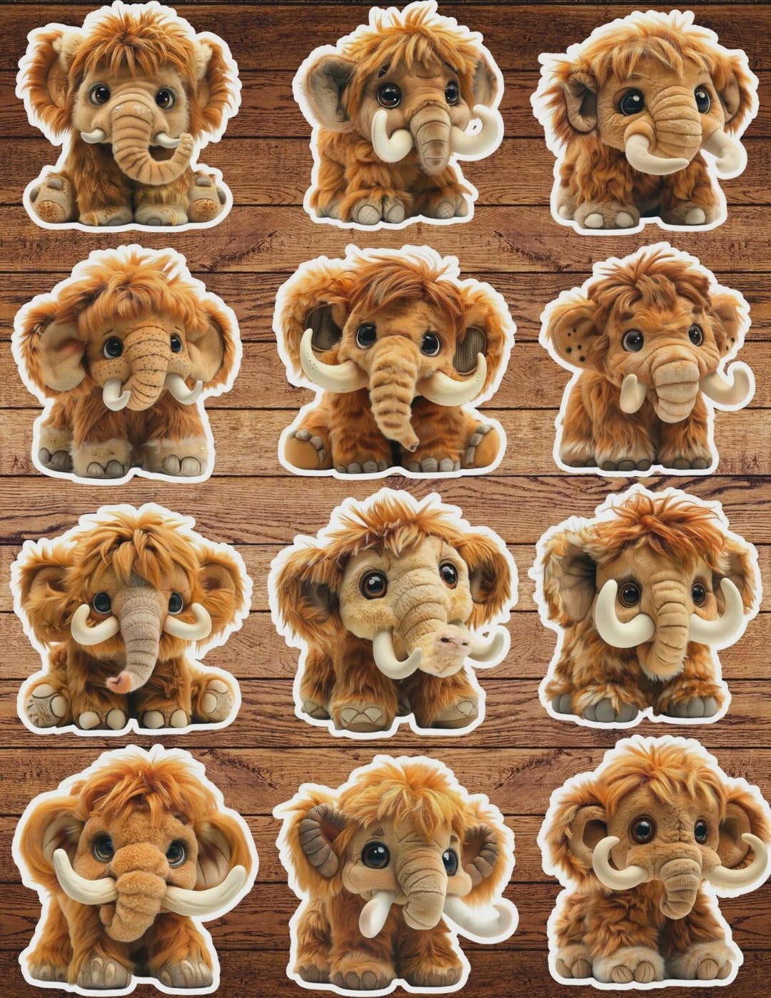 Wolly Mammoth Die Cut Vinyl Sticker Set | Funny Sticker | Laptop ...