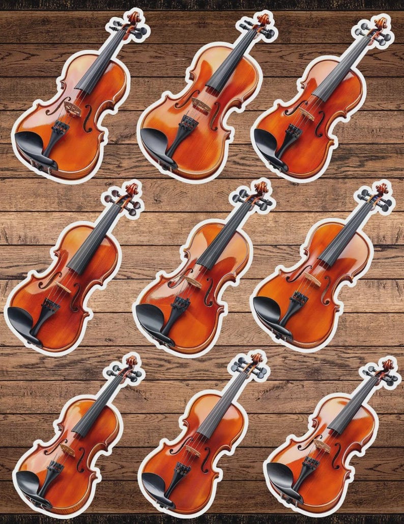 Violin Vinyl Die Cut Sticker Set | Funny Sticker | Laptop Sticker ...
