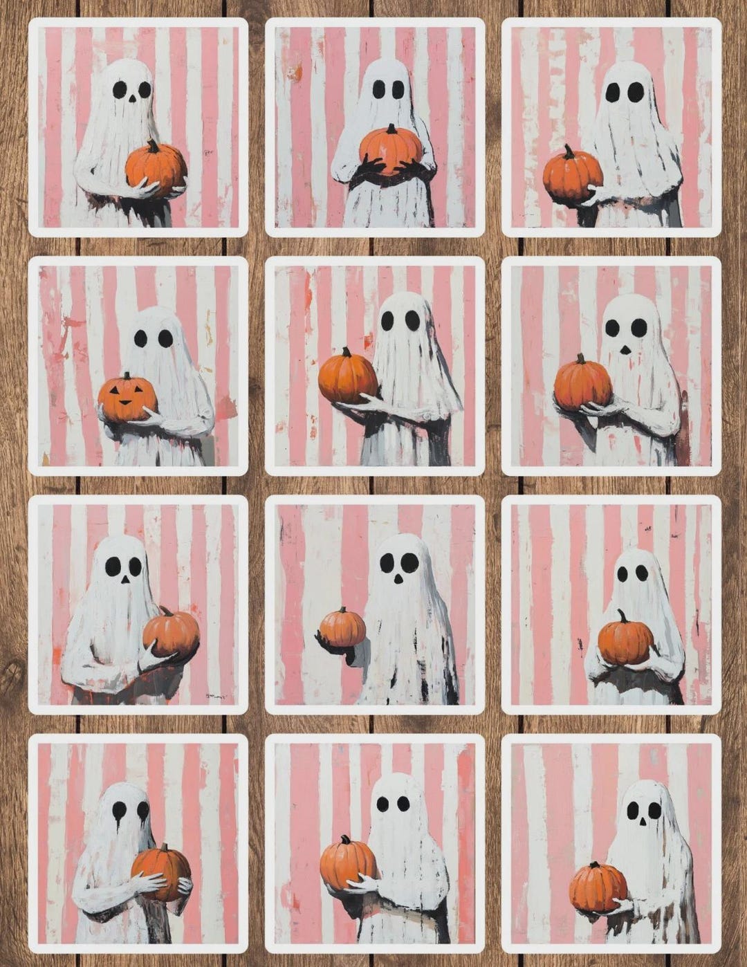 Striped Ghost Vinyl Die Cut Sticker Set | Funny Sticker | Laptop ...