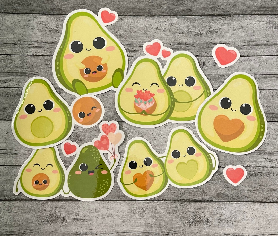 Avocados in Love Sticker Set | Funny Sticker | Laptop Sticker | Water ...